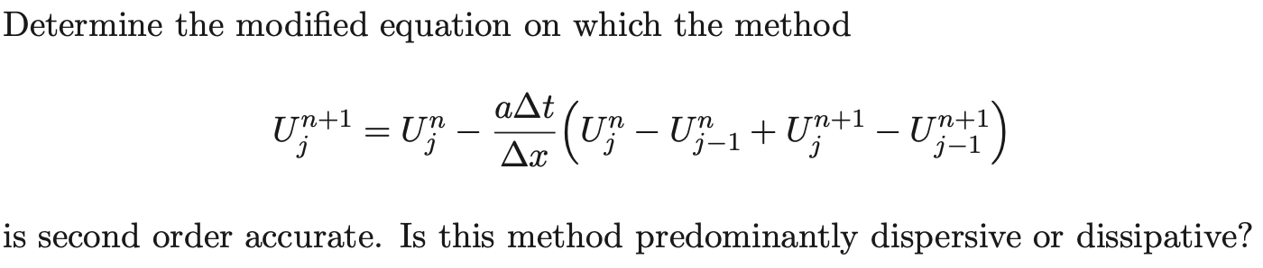 Determine the modified equation on which the method | Chegg.com