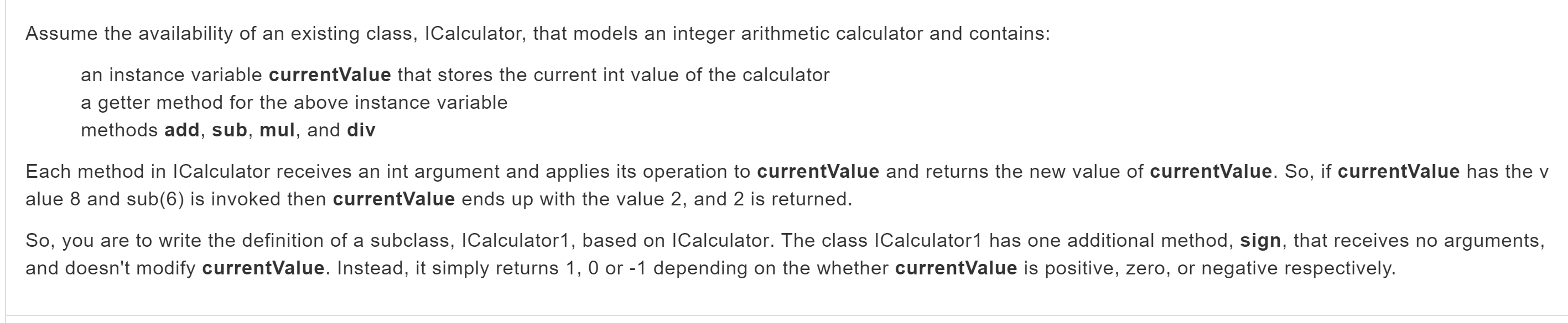 Solved Assume the availability of an existing class, | Chegg.com
