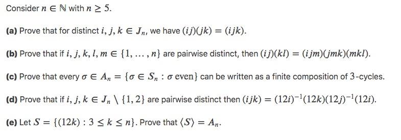 Solved Consider n∈N with n≥5. (a) Prove that for distinct | Chegg.com