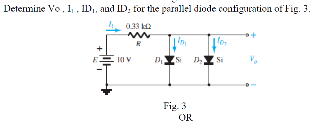 Solved Determine Vo , 11 , ID1, and ID2 for the parallel | Chegg.com Solved Determine Vo , 11 , ID1, and ID2 for the parallel | Chegg.com