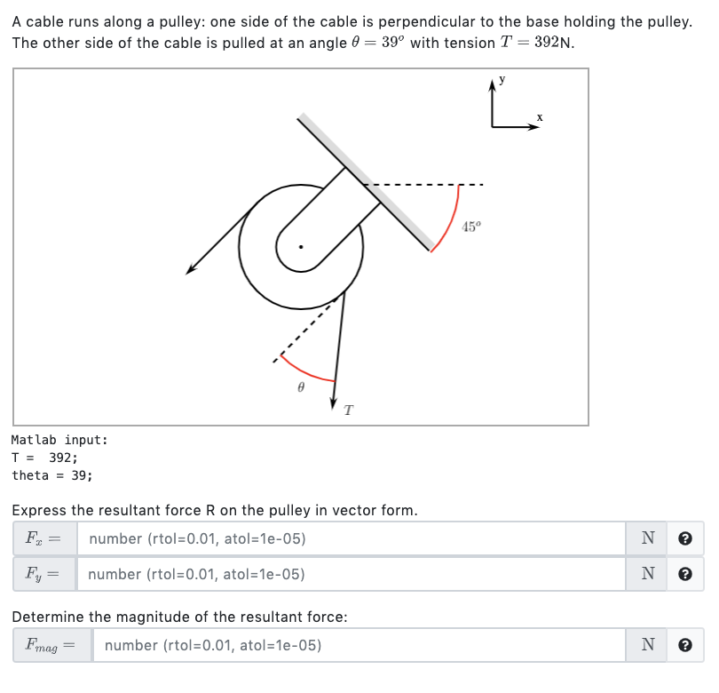 Solved A cable runs along a pulley: one side of the cable is | Chegg.com