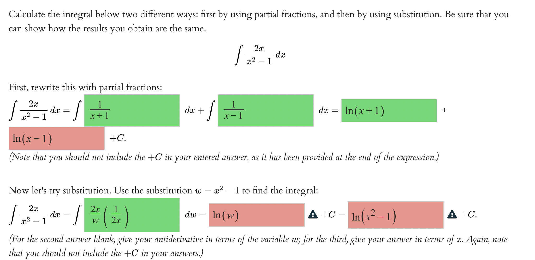 Solved Calculate the integral below two different ways: | Chegg.com