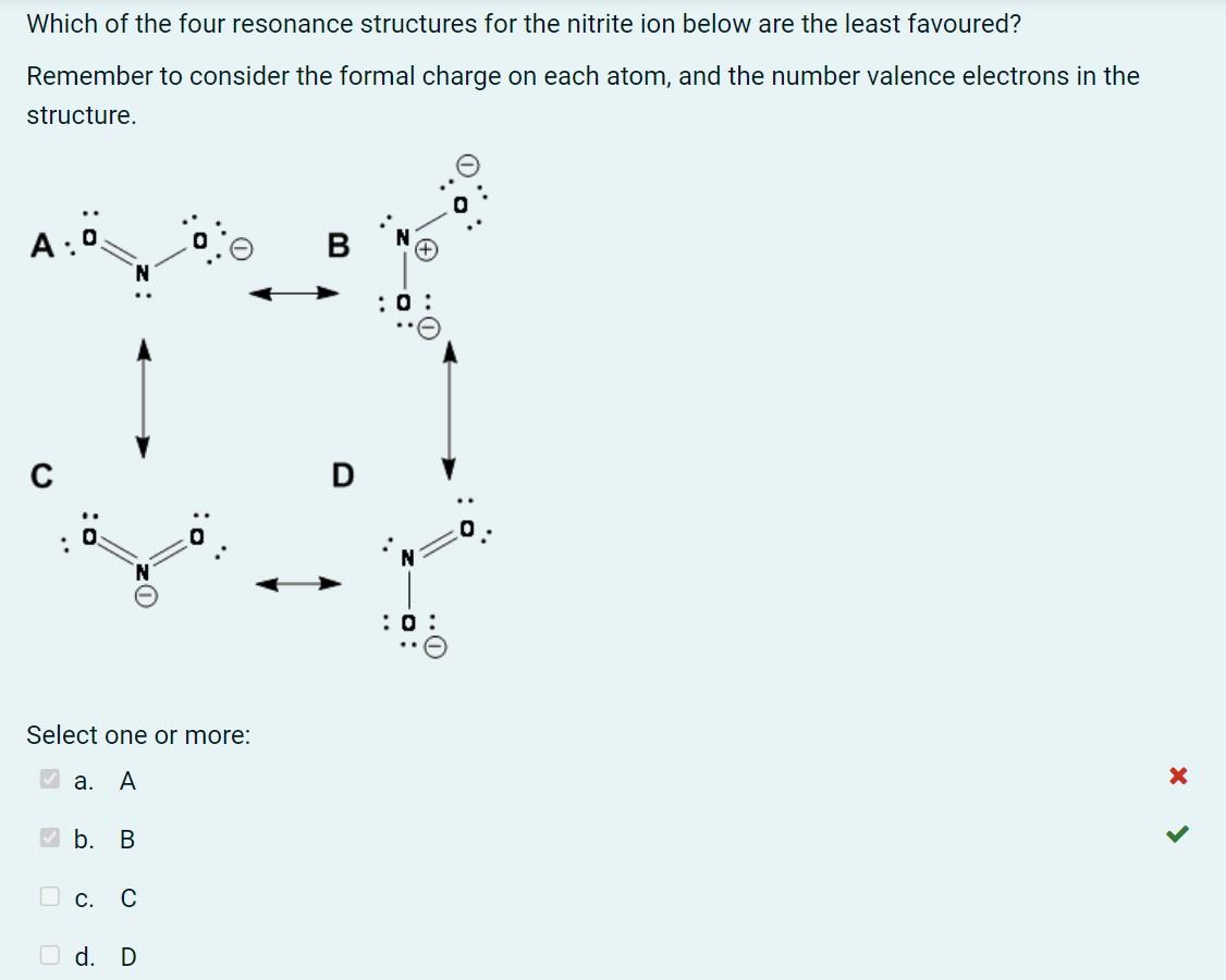 Solved Which of the four resonance structures for the | Chegg.com