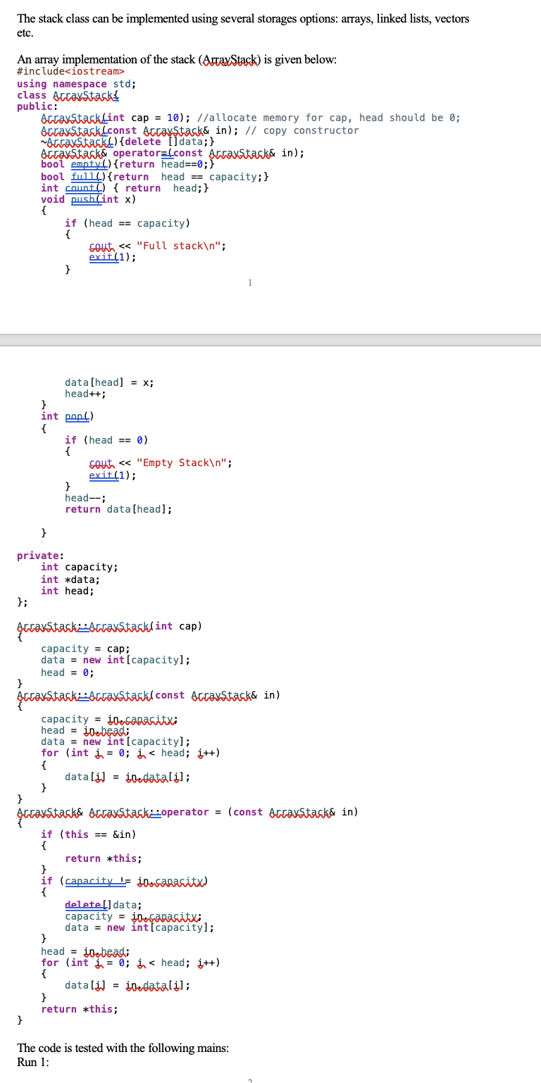Solved In computer science, a stack is an abstract data type | Chegg.com