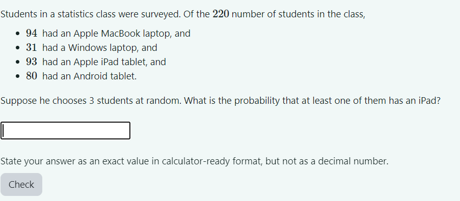 Solved Students in a statistics class were surveyed. Of the | Chegg.com