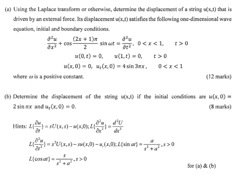 Solved (a) Using the Laplace transform or otherwise, | Chegg.com