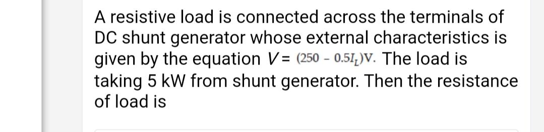 Solved A resistive load is connected across the terminals of | Chegg.com