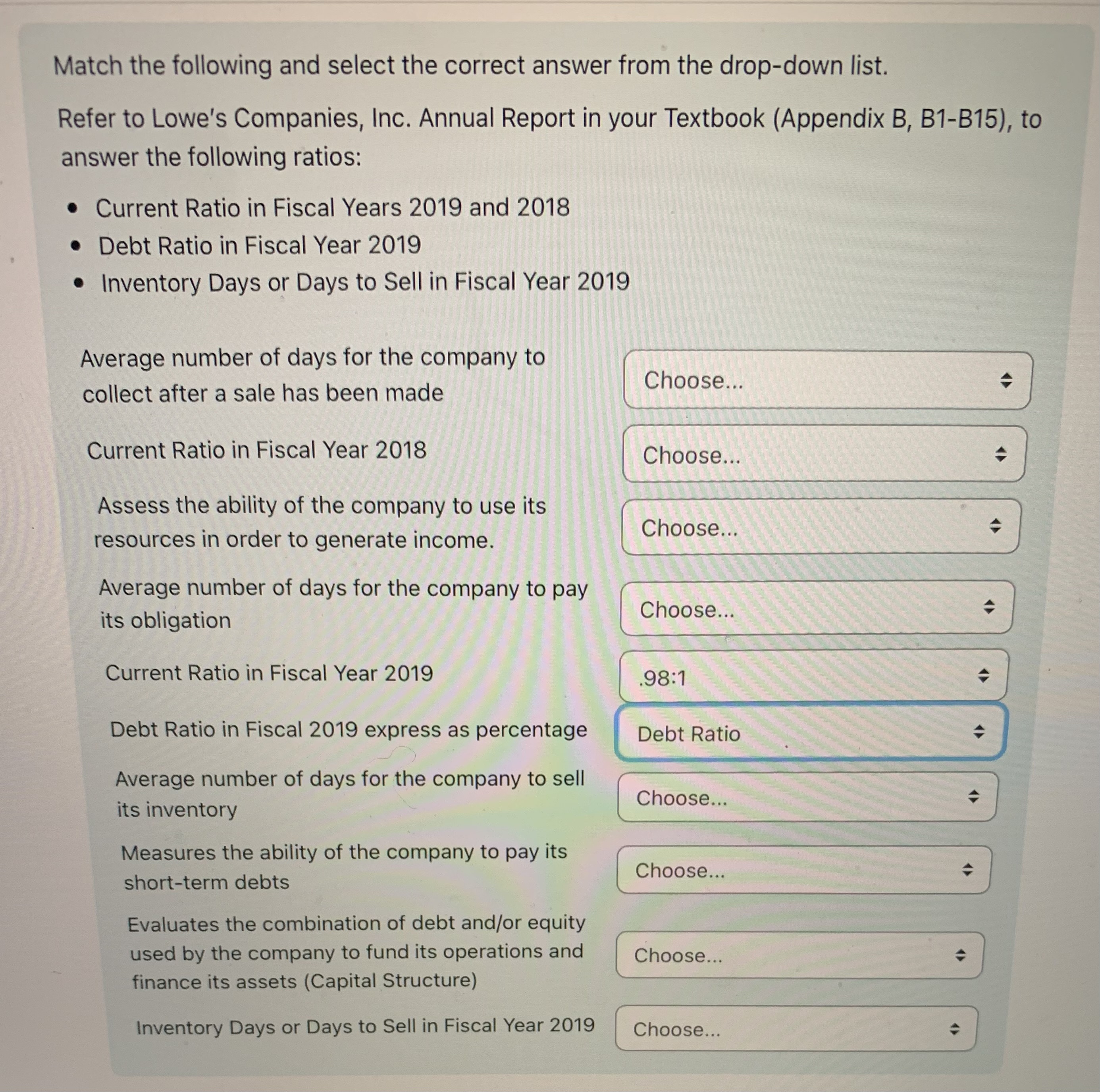 Solved latch the following and select the correct answer | Chegg.com