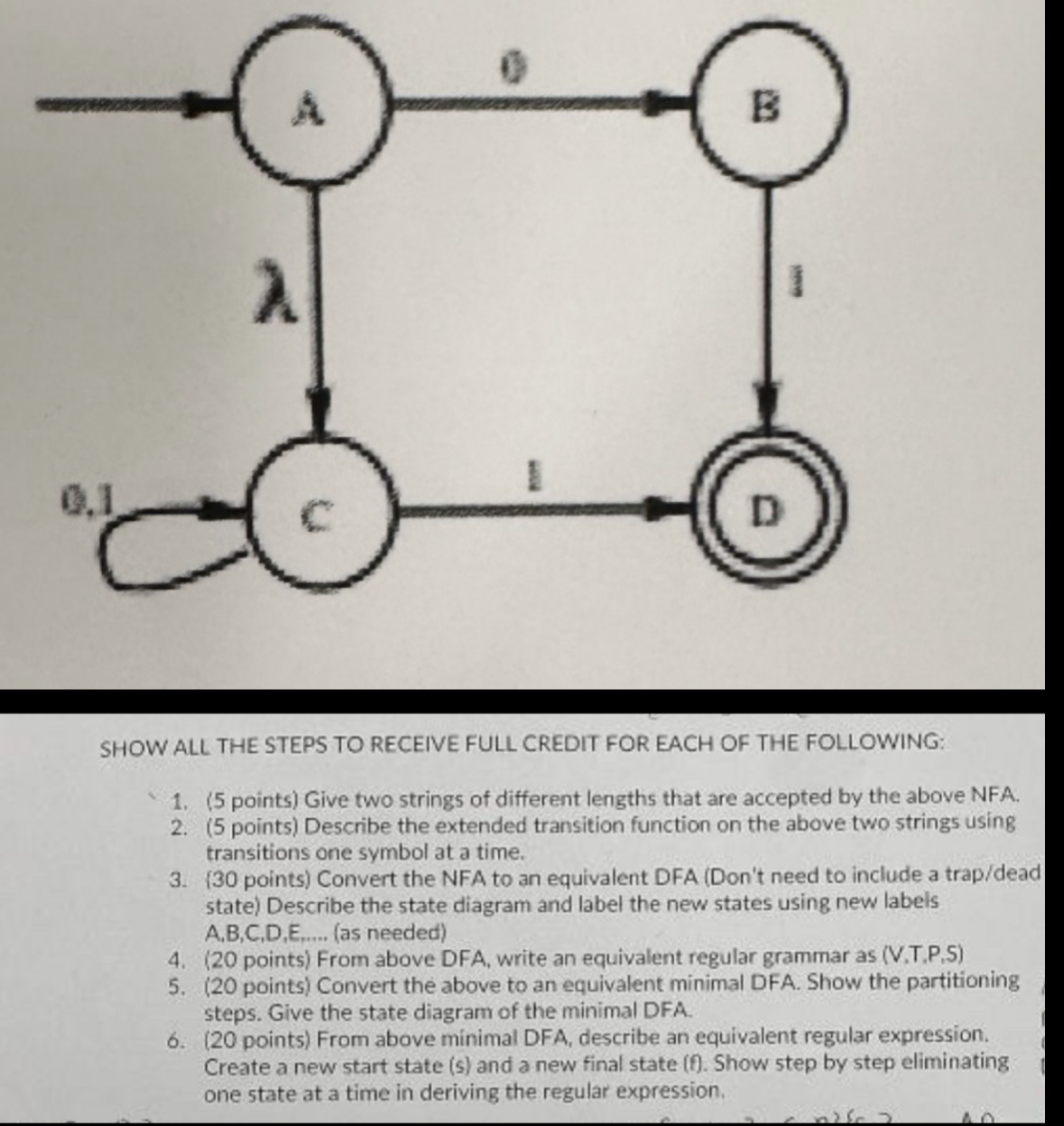 Solved SHOW ALL THE STEPS TO RECEIVE FULL CREDIT FOR EACH OF | Chegg.com