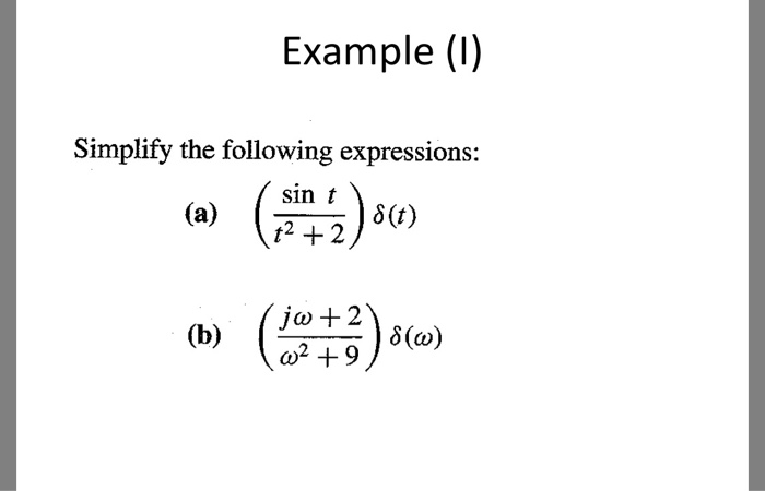 Solved Example (I) Simplify the following expressions: sin t | Chegg.com