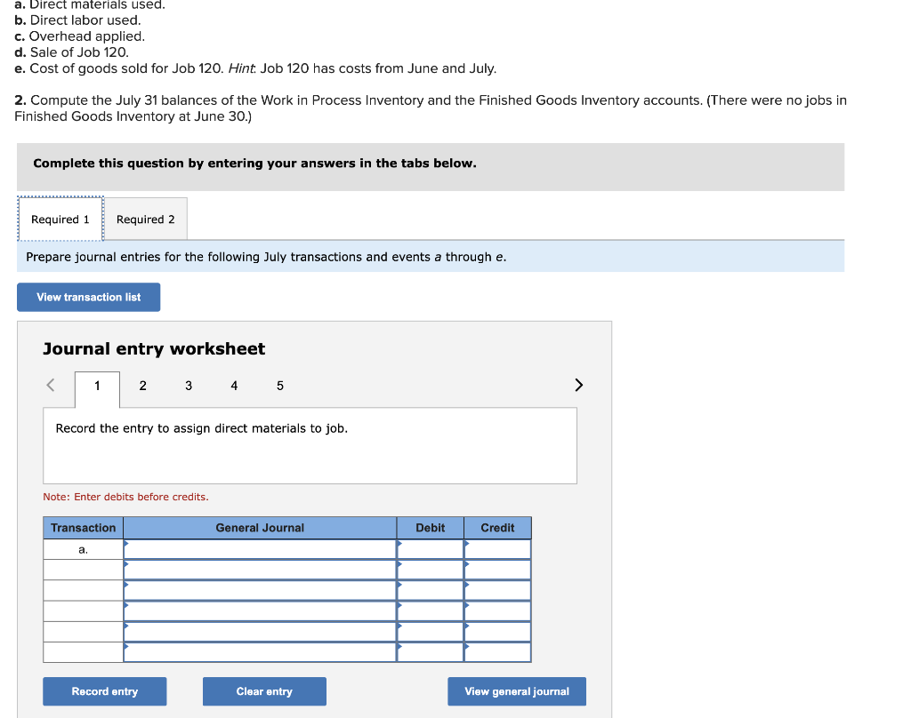 Solved Custom Cabinetry has one job in process (Job 120 ) as | Chegg.com