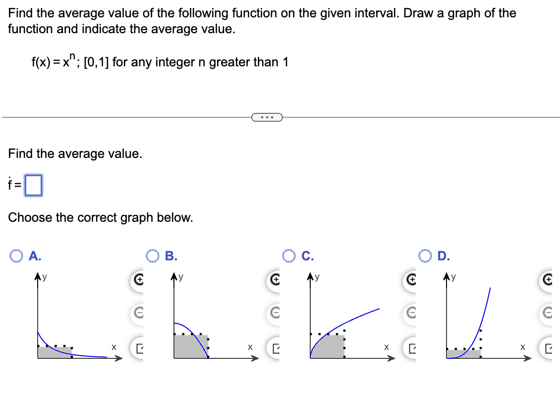 Solved Find the average value of the following function on | Chegg.com