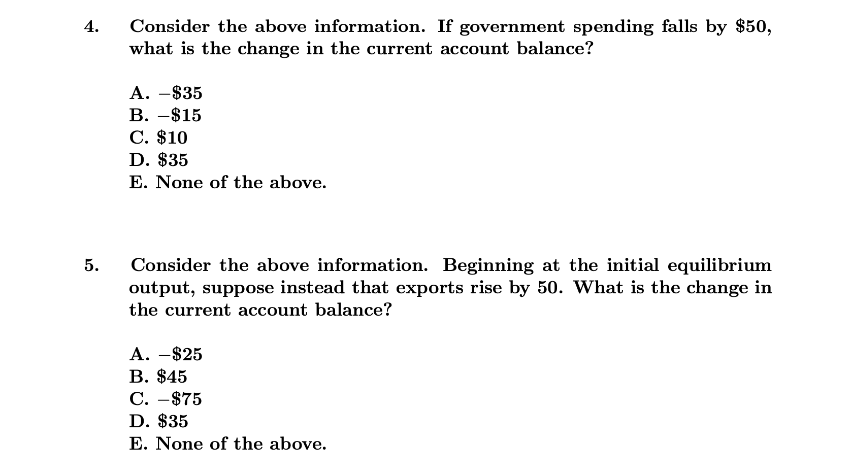 Solved Use the following information to answer questions 3 - | Chegg.com