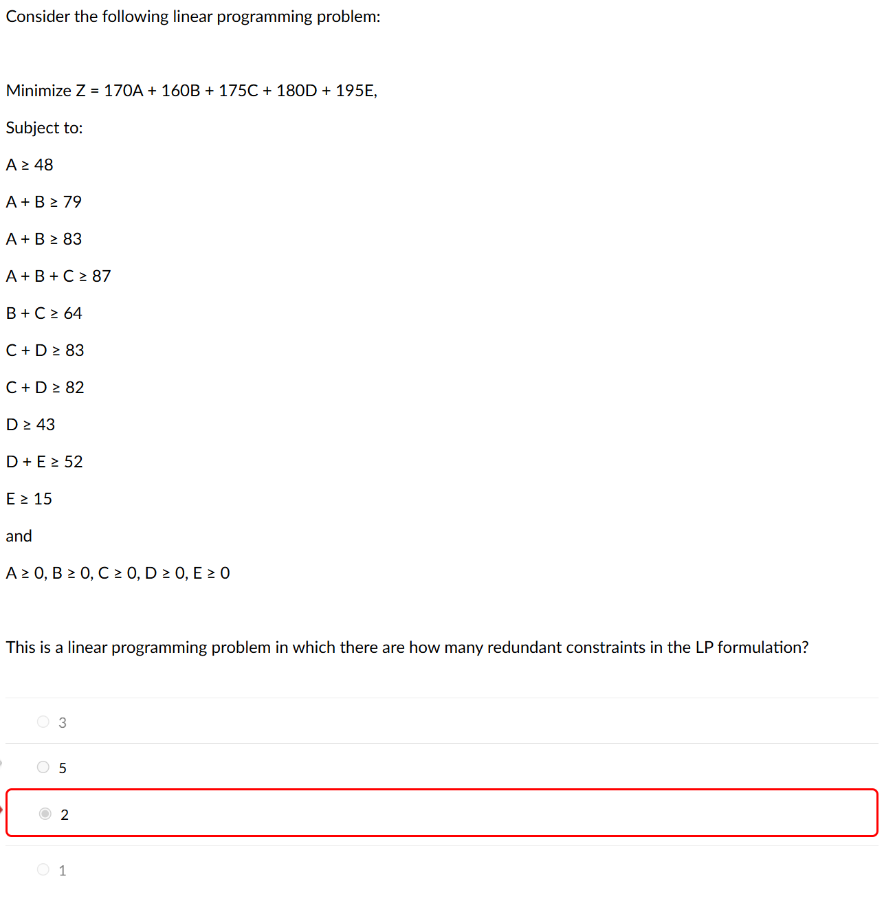 High Quality SOLUTION Consider the following linear programming | Chegg.com