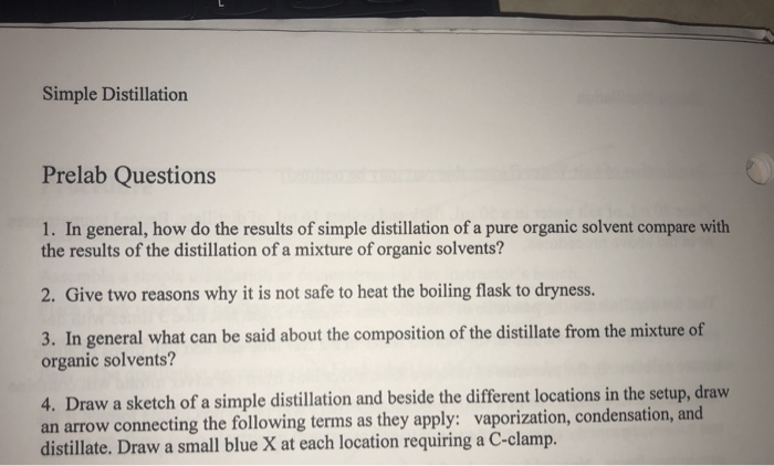 Solved Simple Distillation Prelab Questions 1. In general, | Chegg.com