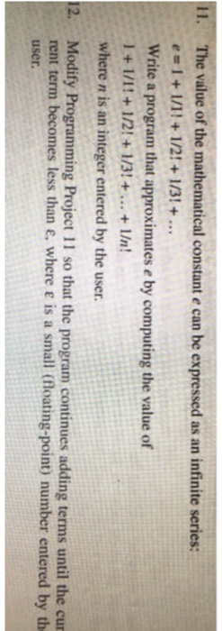 Solved The value of the mathematical constant e can be | Chegg.com