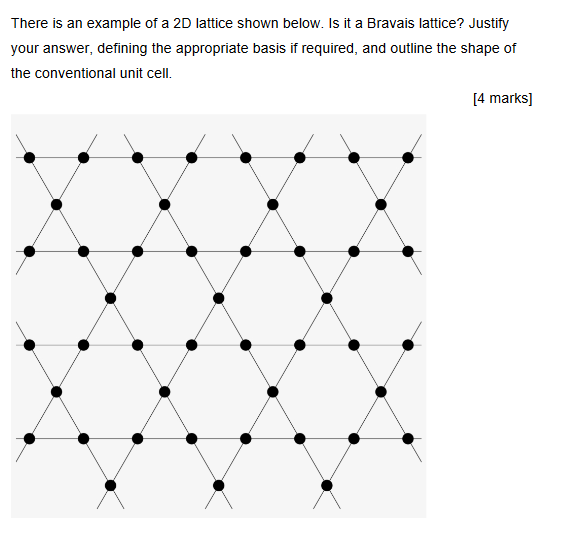 Solved There is an example of a 2D lattice shown below. Is | Chegg.com