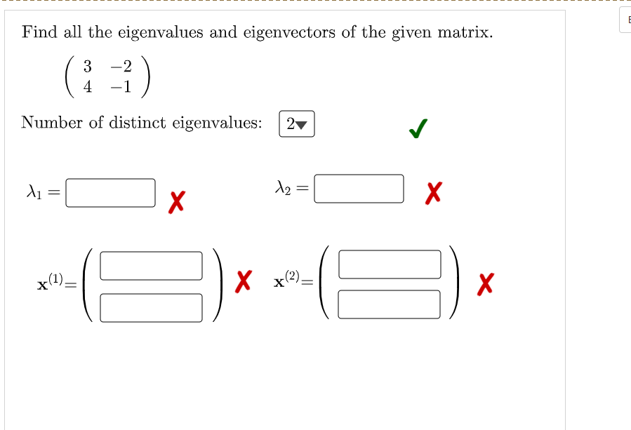 Solved Find all the eigenvalues and eigenvectors of the | Chegg.com