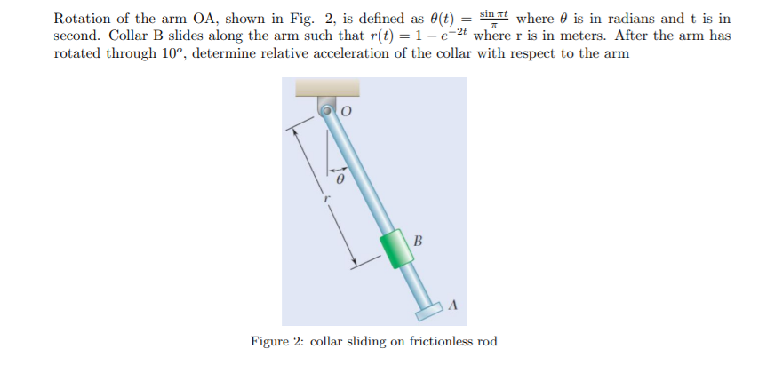Solved Rotation of the arm OA, shown in Fig. 2, is defined | Chegg.com