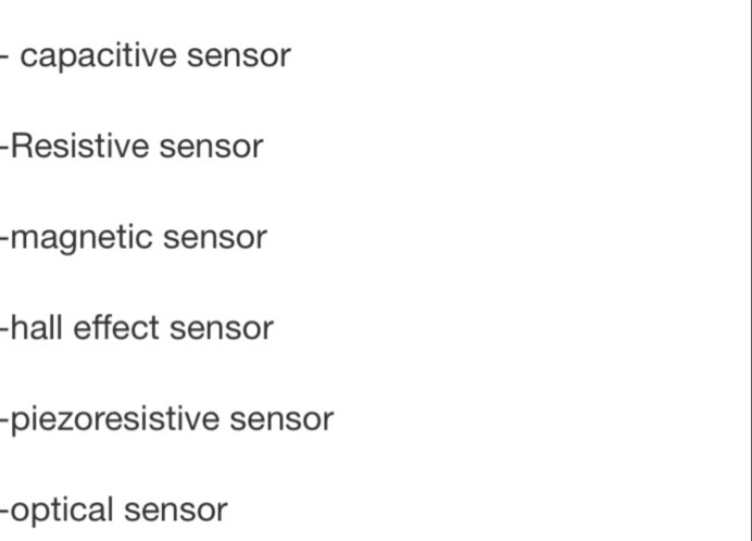 Solved capacitive sensor Resistive sensor magnetic sensor | Chegg.com