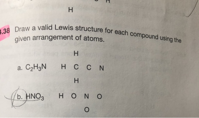 Solved a valid Lewis structure for each compound using the | Chegg.com
