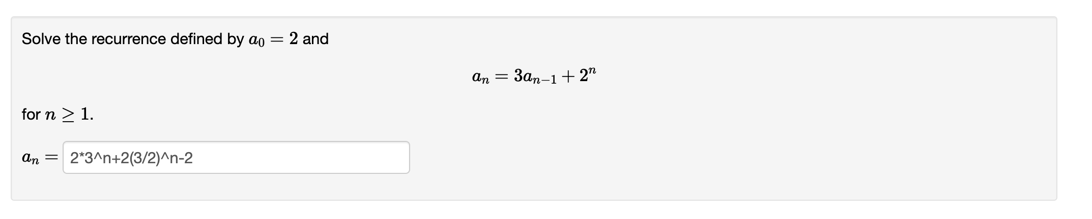 Solved Solve the recurrence defined by a0=2 | Chegg.com