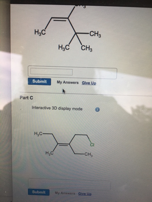 Solved Interactive 3D display mode H3C CH3 Submit My Answers | Chegg.com