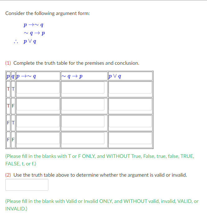 Solved Consider the following argument | Chegg.com