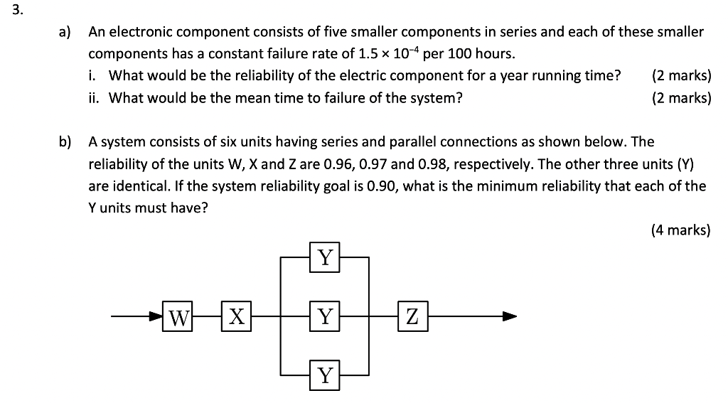 Solved a) An electronic component consists of five smaller | Chegg.com