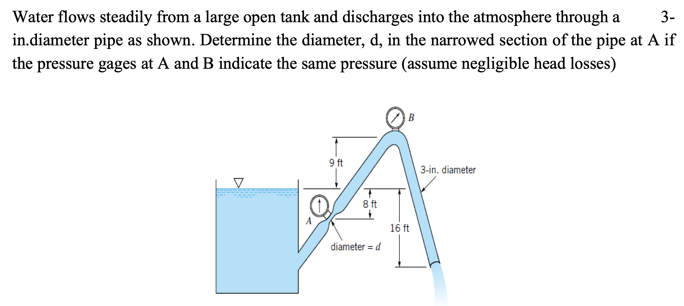 Solved Water flows steadily from a large open tank and | Chegg.com