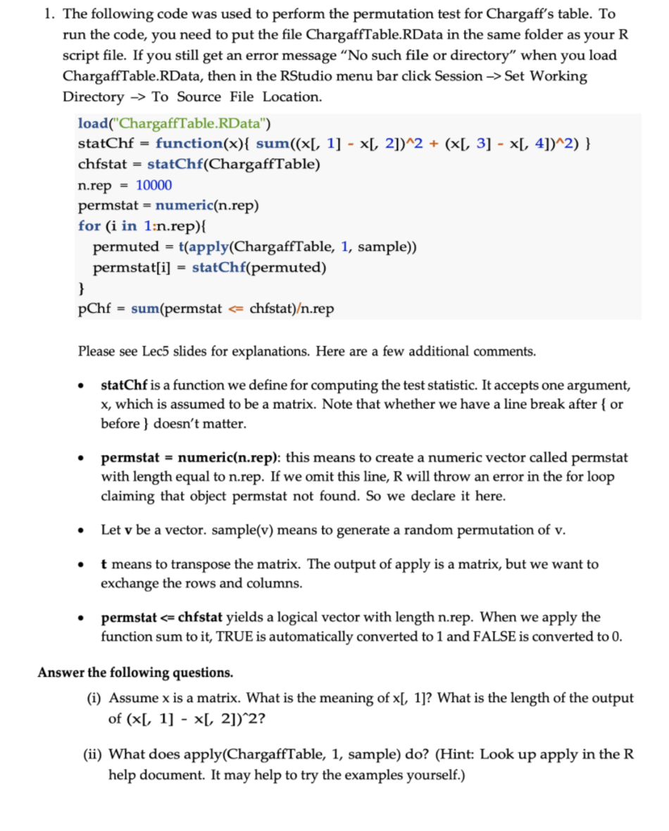 Solved The following code was used to perform the | Chegg.com