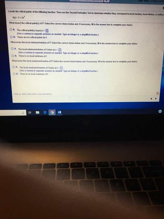 Solved Locate the alical points of the following function. | Chegg.com