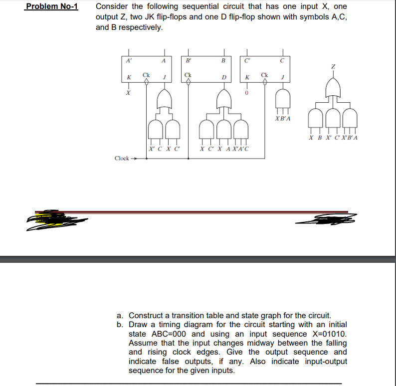 Solved Problem No-1 Consider the following sequential | Chegg.com