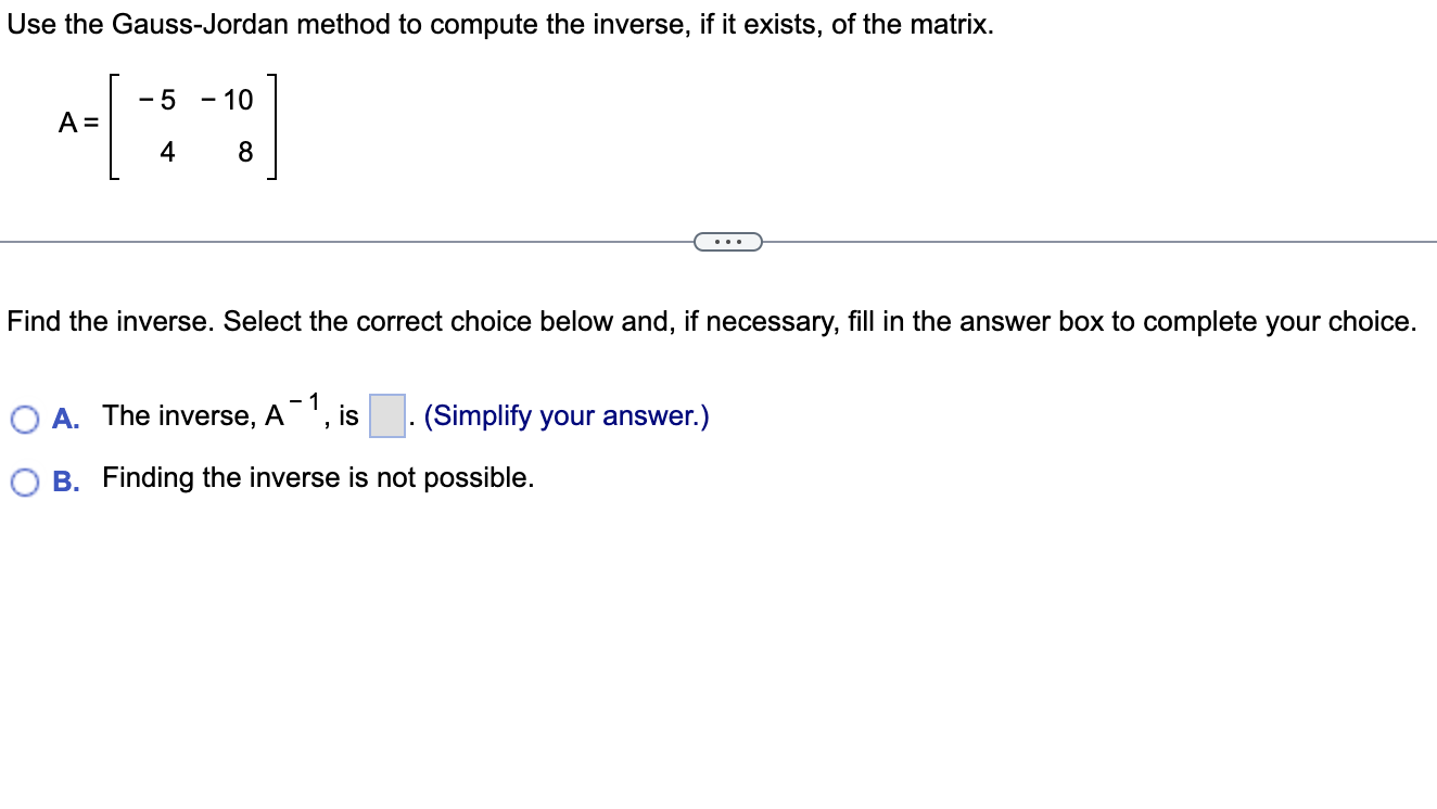 Solved Use the Gauss-Jordan method to compute the inverse, | Chegg.com