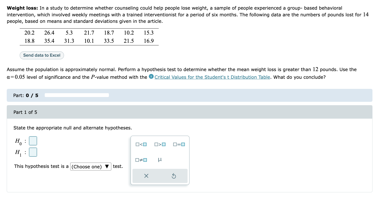 Solved Weight loss: In a study to determine whether | Chegg.com