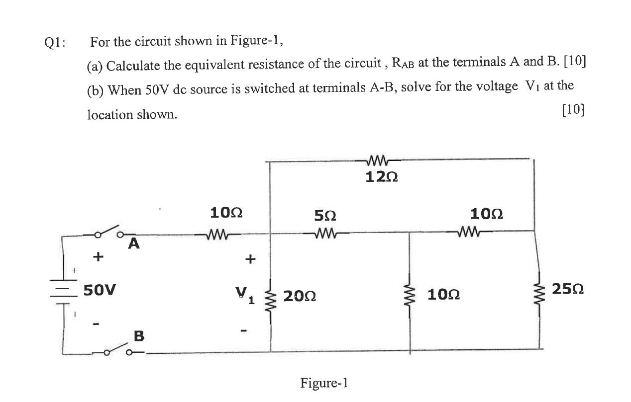 Solved Q1: For the circuit shown in Figure-1, (a) Calculate | Chegg.com