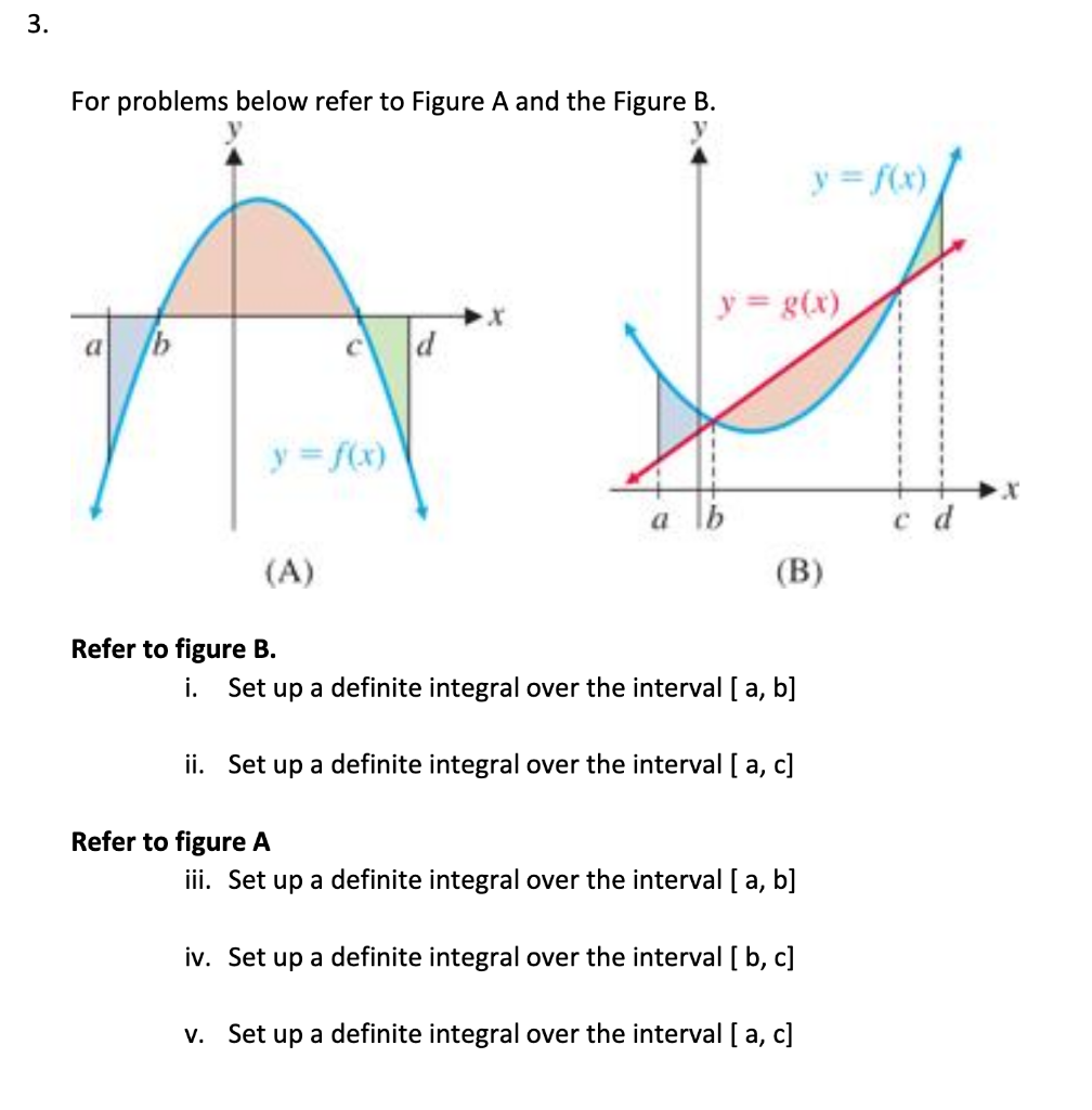 Solved Refer to figure B .i.Set up a definite integral over | Chegg.com