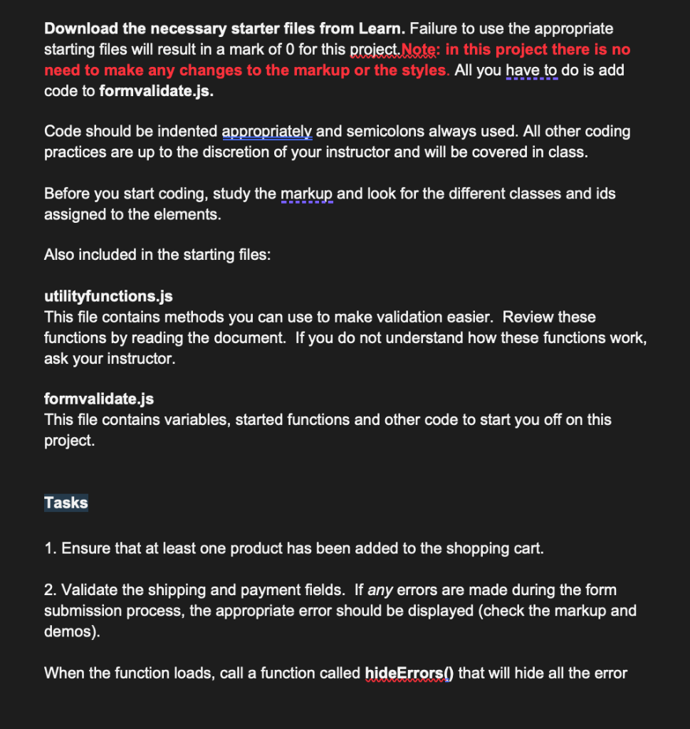 Solved Download the necessary starter files from Learn. | Chegg.com