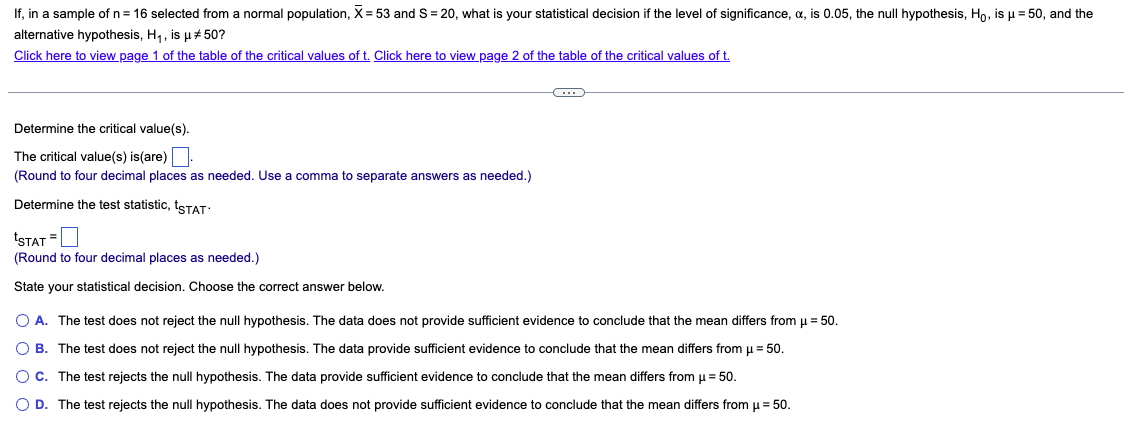 Solved If, in a sample of n=16 selected from a normal | Chegg.com