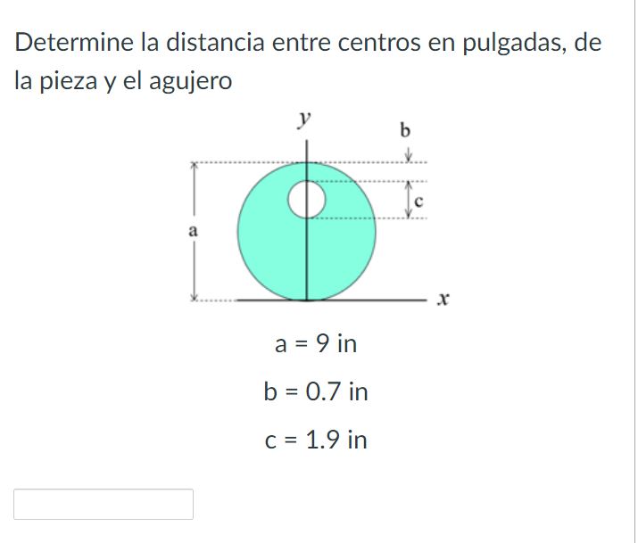 Solved Determine the center-to-center distance in inches of | Chegg.com