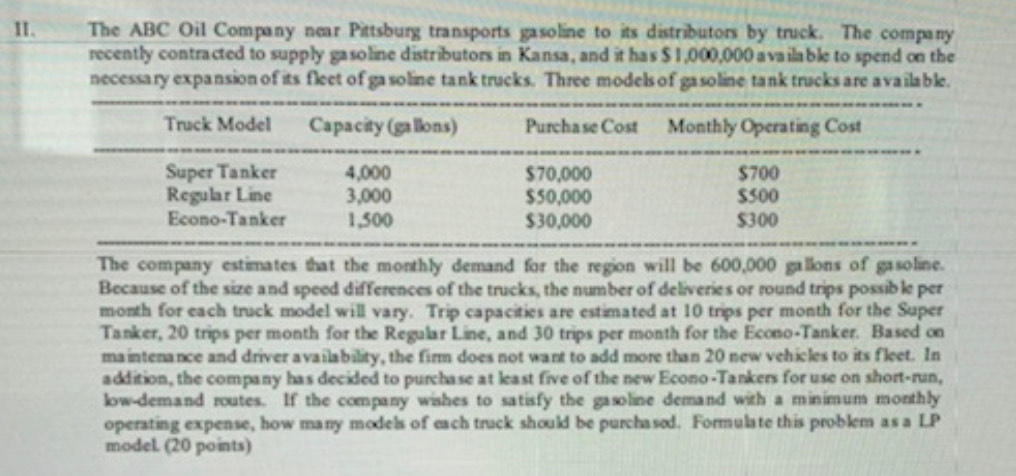 Solved The ABC Oil Company nar Pittsburg transports gasoline | Chegg.com