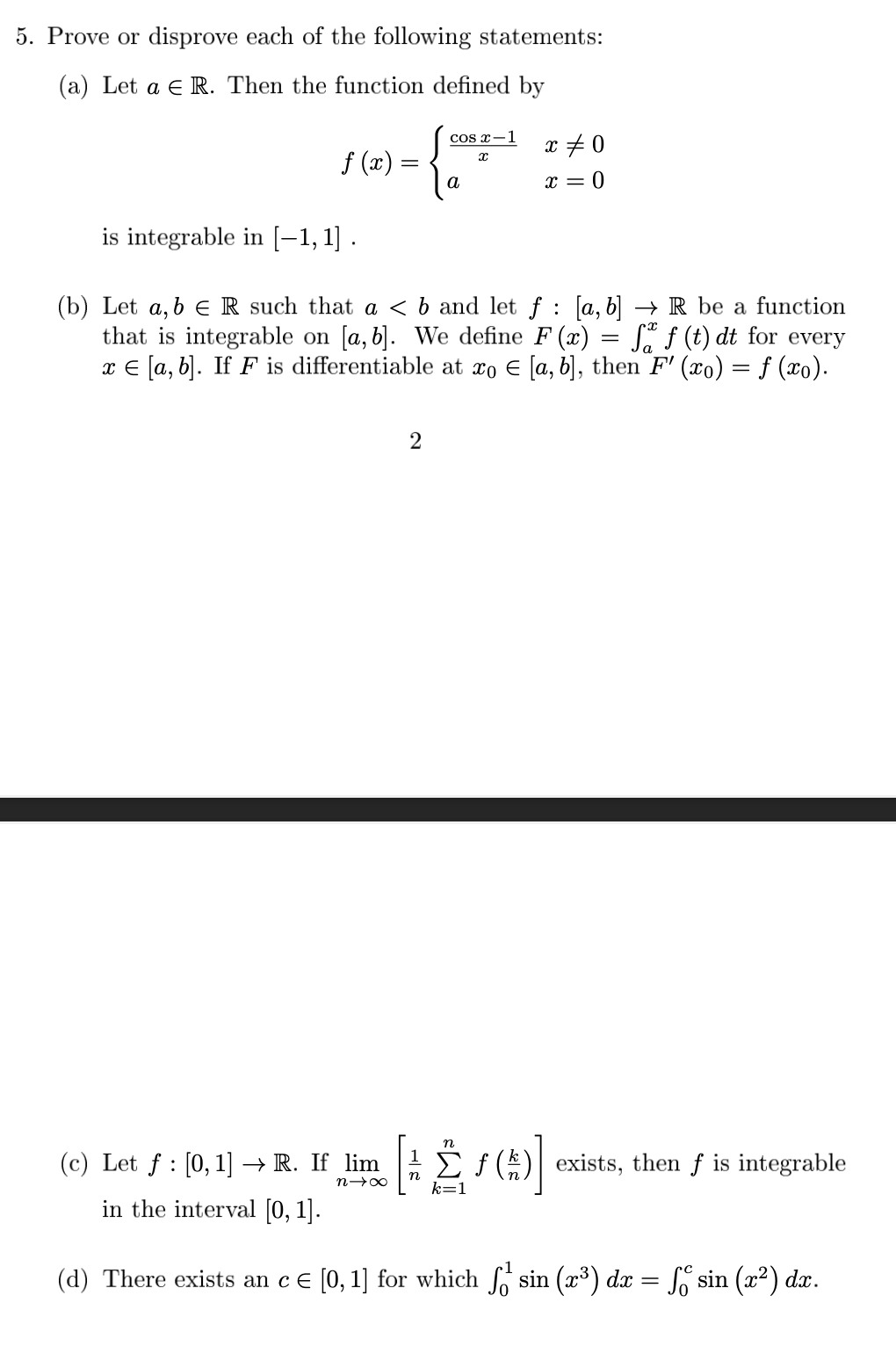 Solved 5. Prove or disprove each of the following | Chegg.com