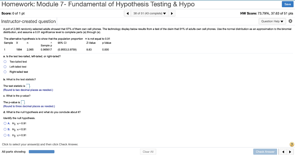 Solved Homework Module 7 Fundamental Of Hypothesis Testing 4958
