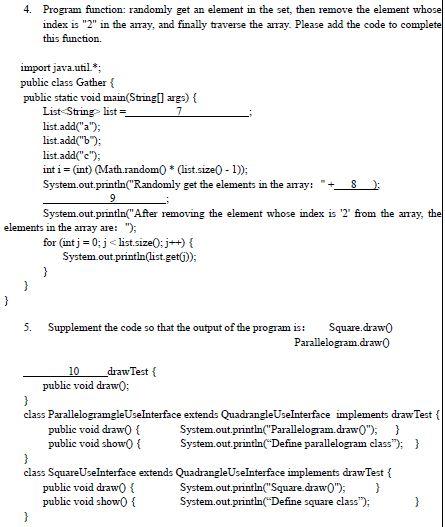 Solved 4. Program function: randomly get an element in the | Chegg.com