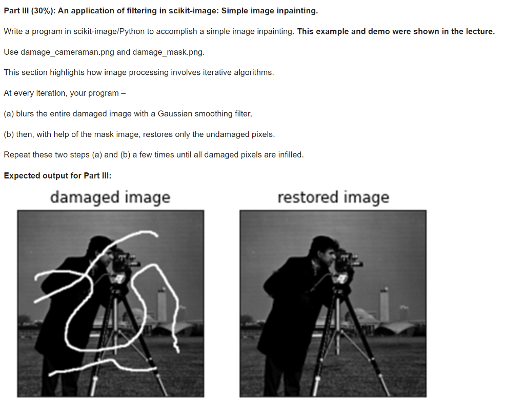 Solved Part I (10\%): Computing linear filters in | Chegg.com