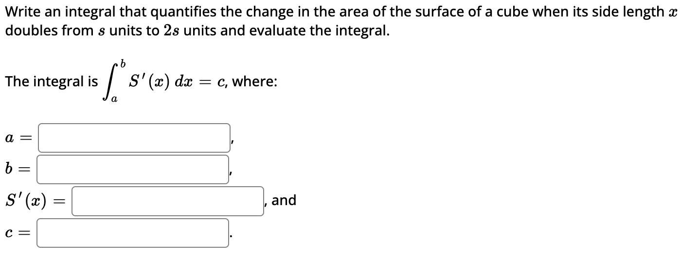 Solved Write an integral that quantifies the change in the | Chegg.com