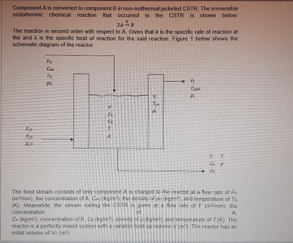 Solved Component A is converted to component B in | Chegg.com