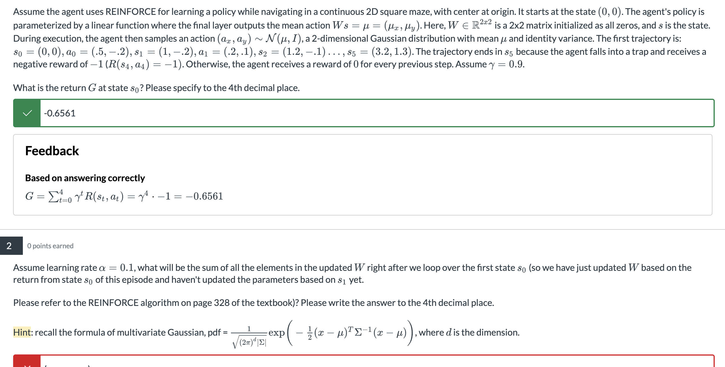 Solved Answer Part 2 ﻿Plz: REINFORCE: Monte-Carlo | Chegg.com