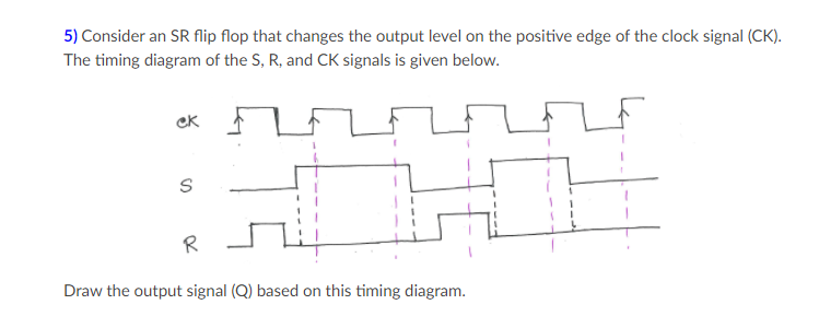 Solved 5) Consider an SR flip flop that changes the output | Chegg.com
