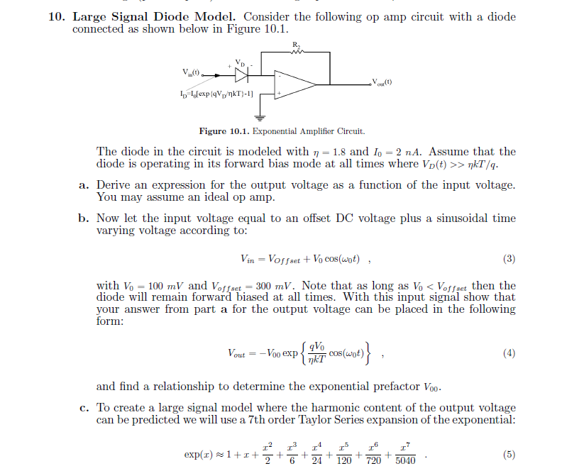Solved 10. Large Signal Diode Model. Consider the following | Chegg.com